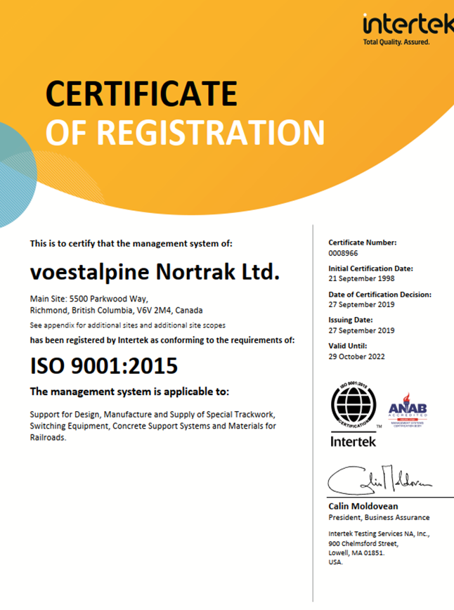Downloads - voestalpine Railway Systems Nortrak