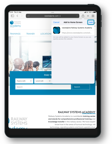 Add Railway Systems Academy learning platform to Your iPhone or iPad ...